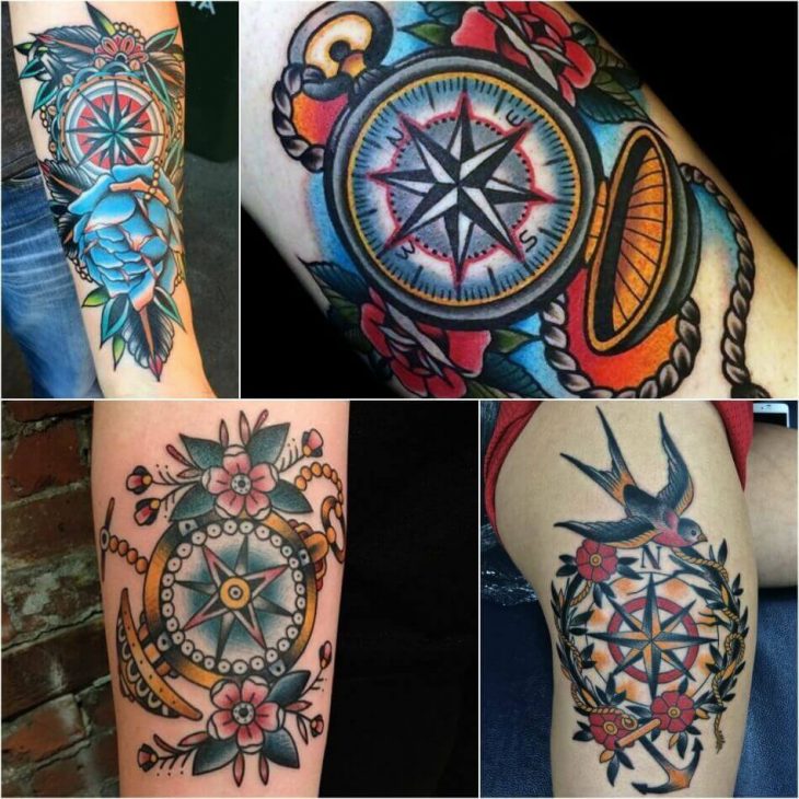 Compass Tattoo Designs - Popular Ideas for Compass Tattoos with Meaning