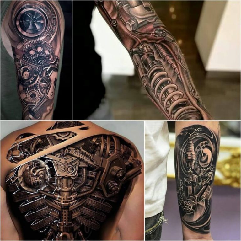 3D Biomechanical Tattoos - Bio Robot Tattoo with a lot of Tiny Details