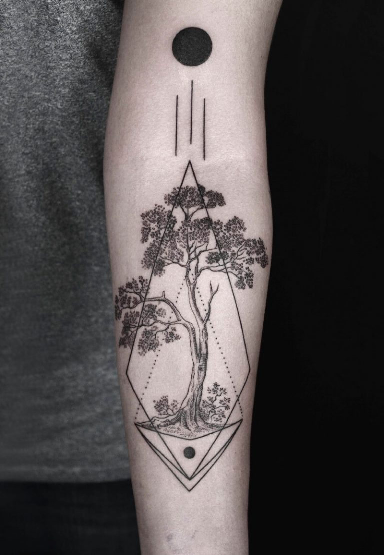 Diseño de tatuaje de árbol - Ideas de tinta de bosque como símbolo de ...