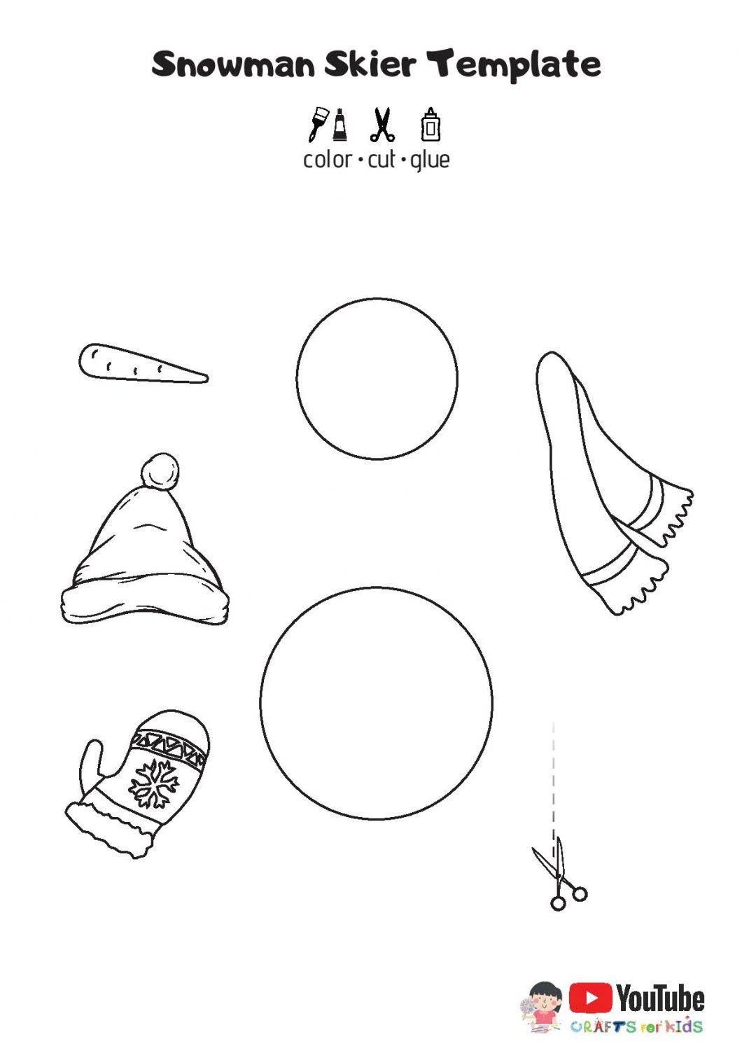 Best Christmas Crafts for Kids - Paper Plate Movable Snowman Skier ...